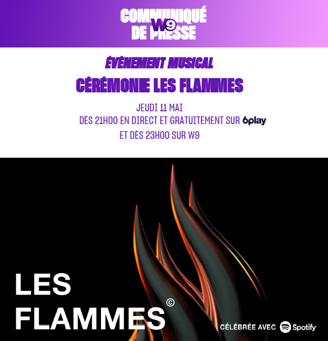 6play : la cérémonie musicale « Les Flammes » diffusée en direct, puis ...